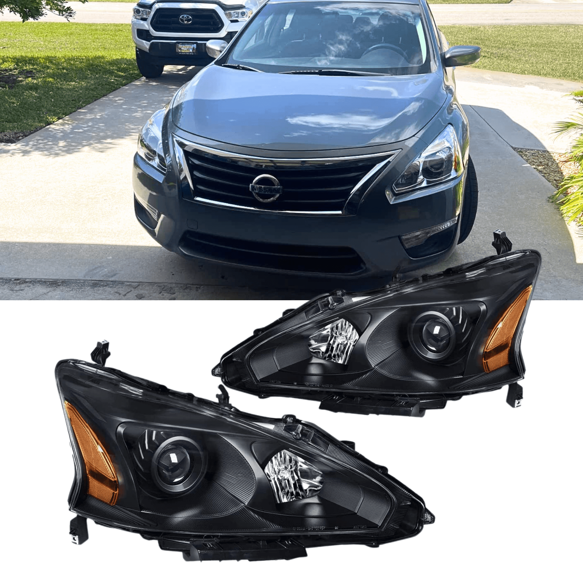Headlight Set for 2013-2015 Altima 4dr Sedan Advance Base Exclusive SL ...