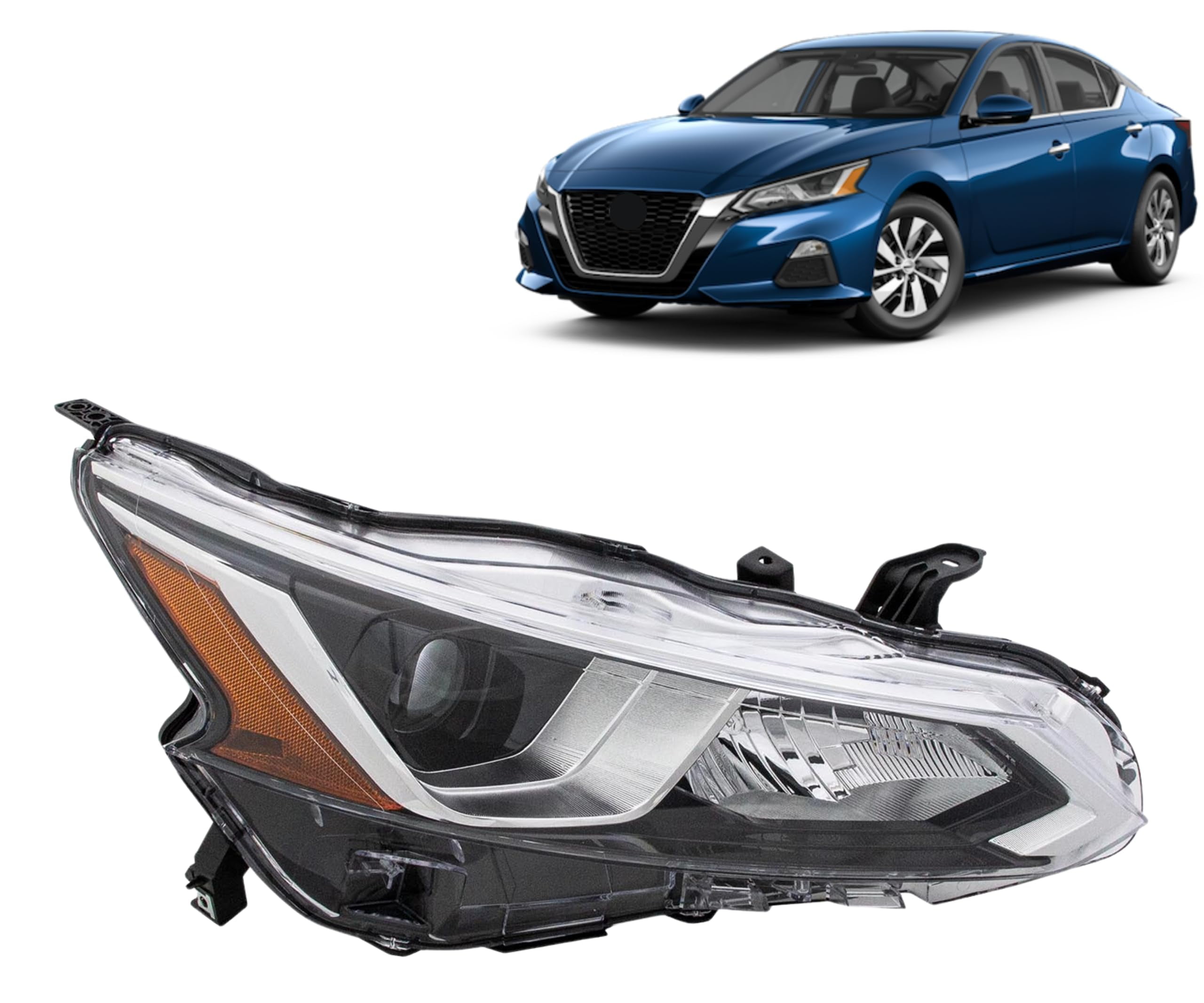 Headlamps Compatible with Nissan Altima Halogen Headlight Assembly with ...