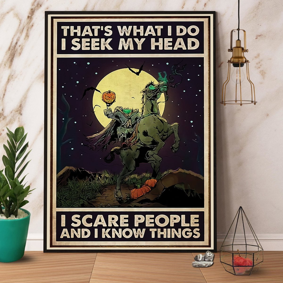 Headless Horseman I Seal My Head I Scare People Poster No Frame Wrapped ...
