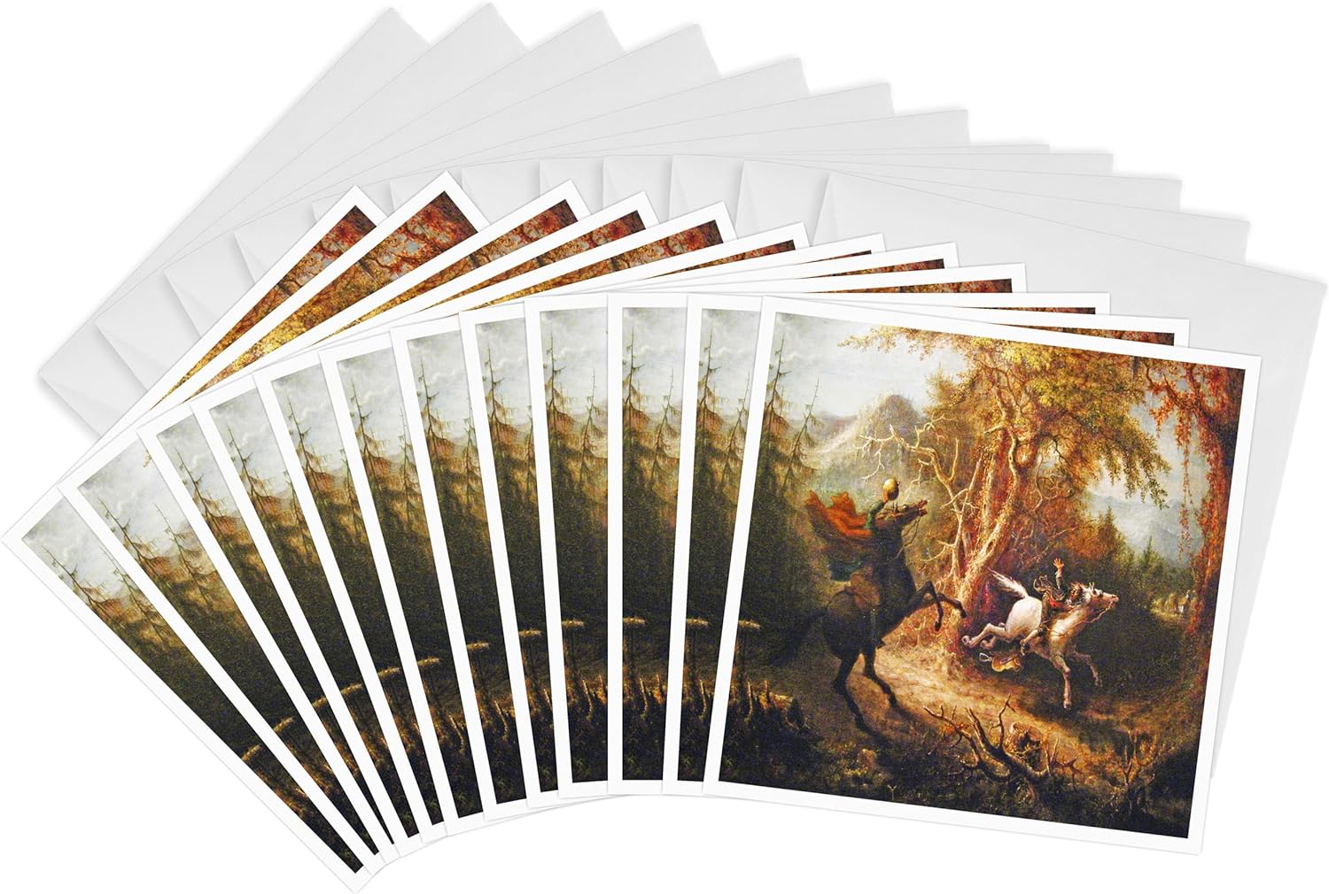 Headless Horseman Pursuing Ichabod Greeting Cards (Set of 12) with ...