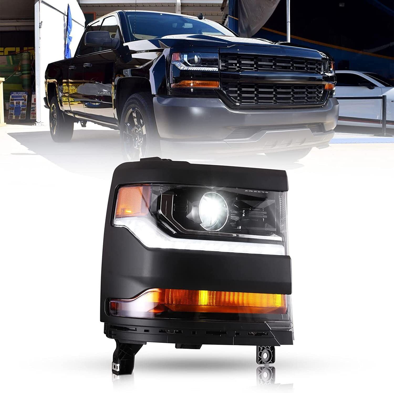 Headlight Assembly for 2016 2017 2018 2019 Chevy Silverado 1500 Xenon ...