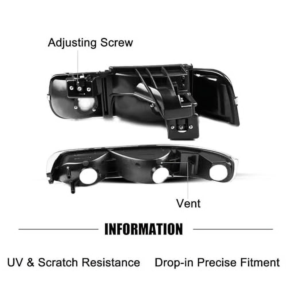 Headlight Assembly Compatible with 1999-2002 Chevy Silverado / 2000 ...