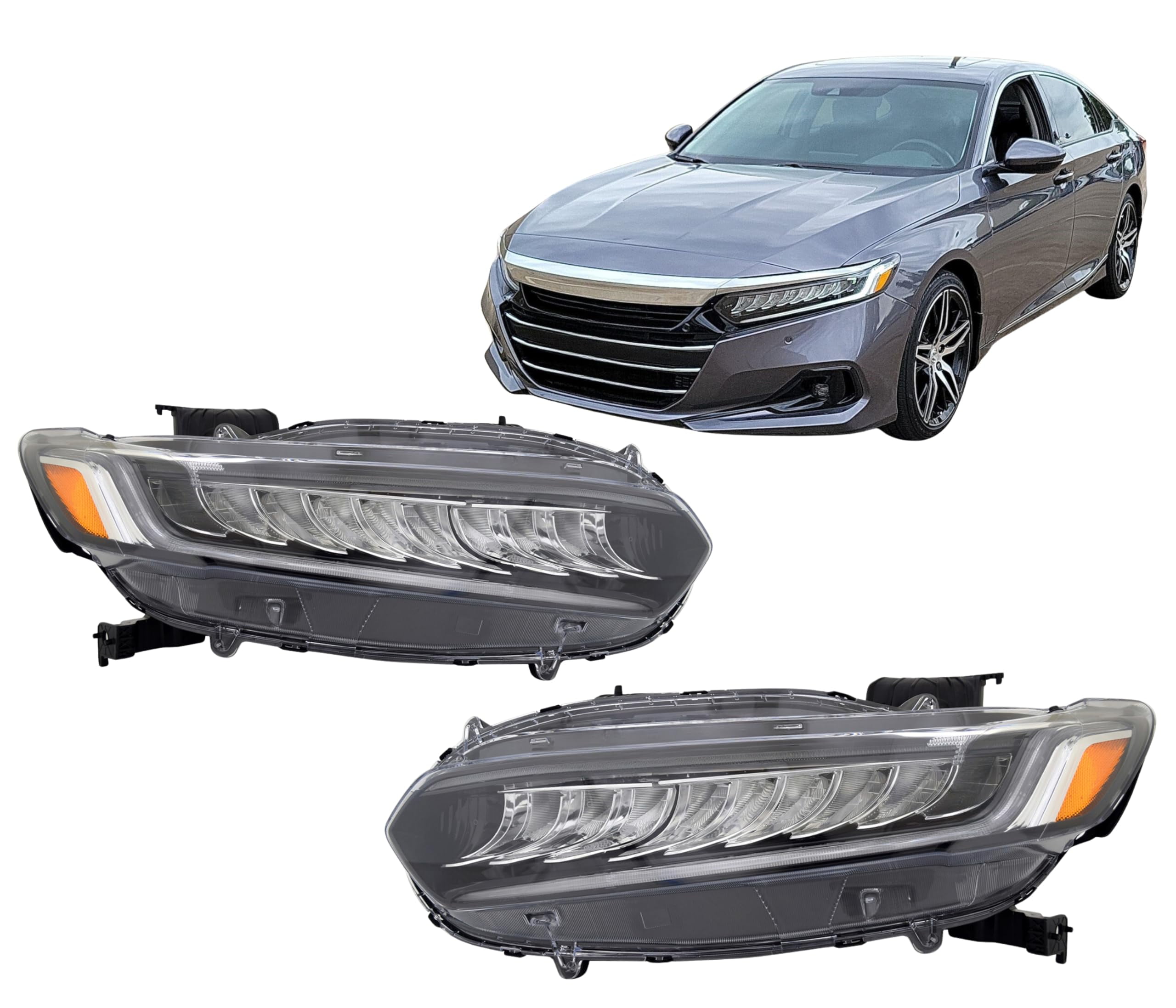 Headlight Assembly Pair Compatible With Honda Accord 2021-2022 Hybrid ...