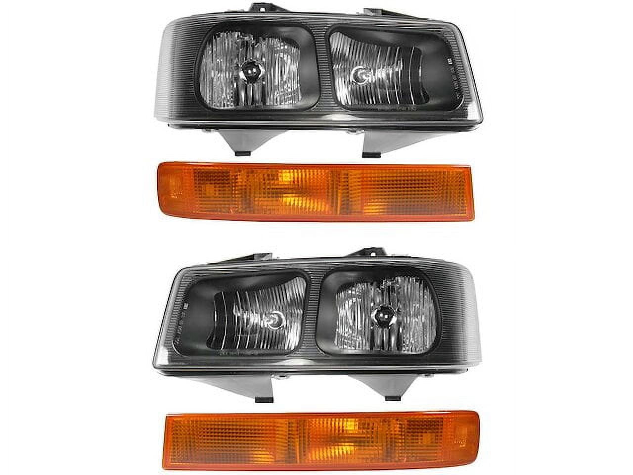 Headlight Assembly and Parking Light Kit - 4 Piece - Compatible with ...