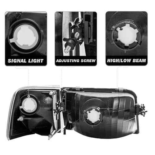 Headlight Assembly Replacement for 1993-1997 Ford Ranger Headlights + 4 ...