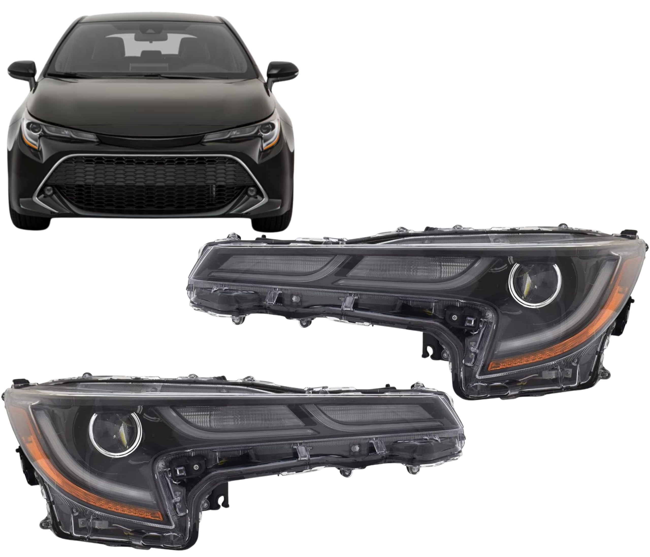 Headlight Assembly Replacement For 2020/2022 Toyota Corolla XLE/XSE/SE/Hybrid LE/Sedan - 2019/ ...