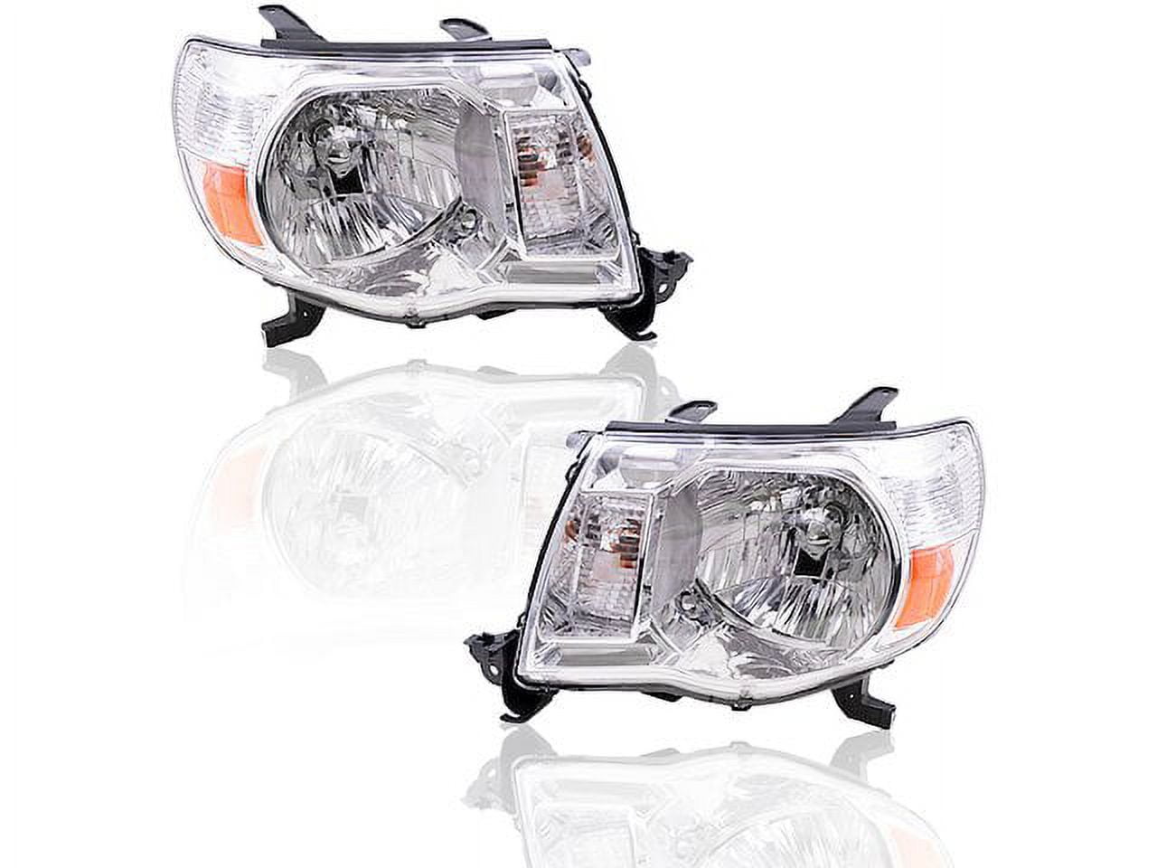 Toyota Tacoma 2005-2011 Headlight Assembly Set with Bright Chrome Bezel ...