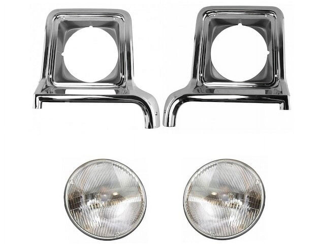 Headlight Assembly and Bezel Set 4 Piece Set - Compatible with 1975 ...