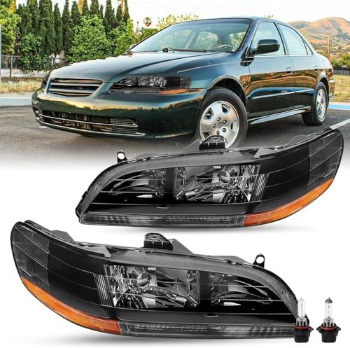 Headlight Assembly w/Bulbs Replacement for 1998-2002 Honda Accord 2/4Dr ...