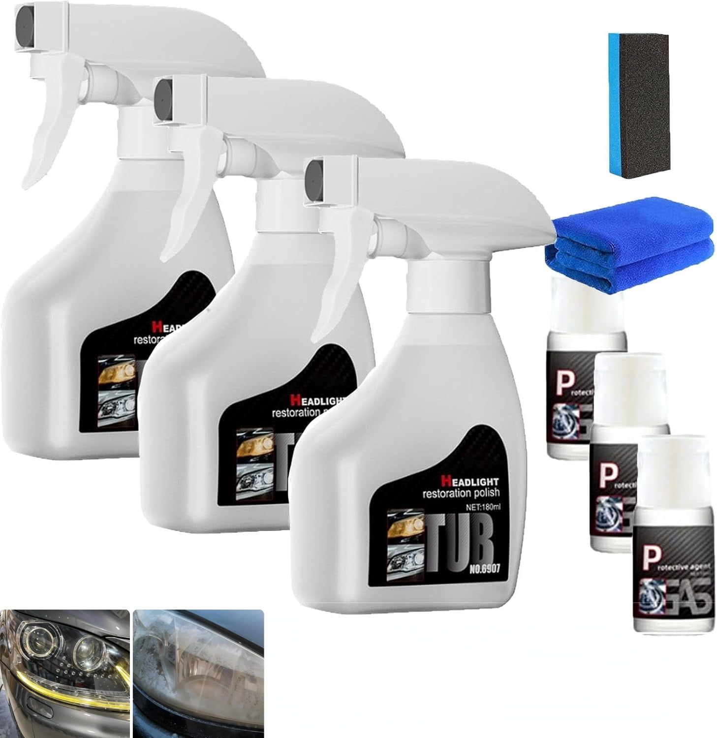 Headlight Cleaner and Restorer Kit, 2025 New Whimsyard Headlight ...
