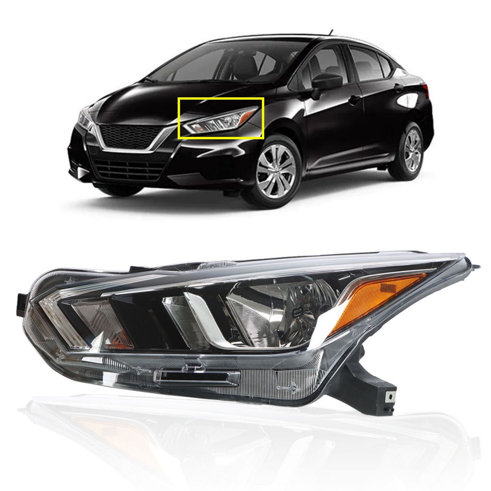 Headlight Driver Left Side Fit for Nissan Versa 2020 2021, 20-21 Versa ...