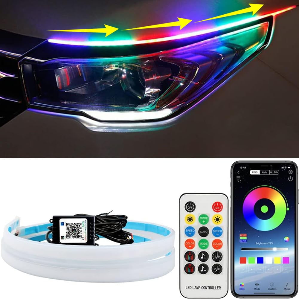Headlight LED Strips, MMF7 LEDCARE 24 Inch Exterior LED Strip Lights ...