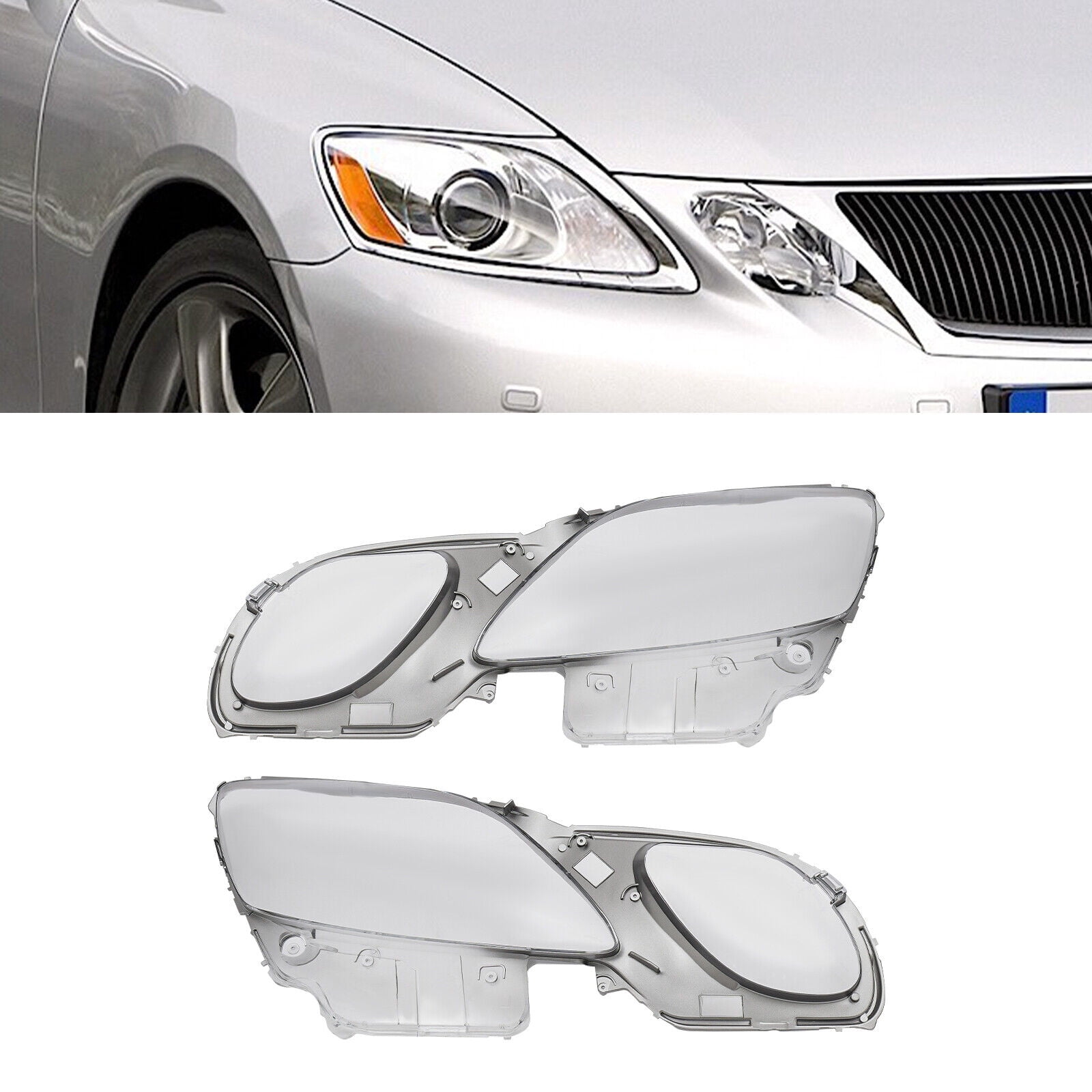 Headlight Lens Covers LH & RH Headlamp Shade for Lexus GS300/350/450h ...