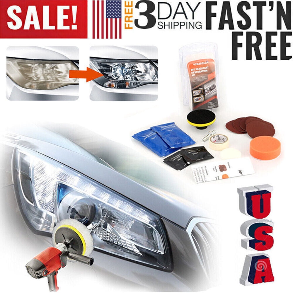 Headlight Lens Restoration Repair Kit Car Light Polishing Cleaner Clean ...