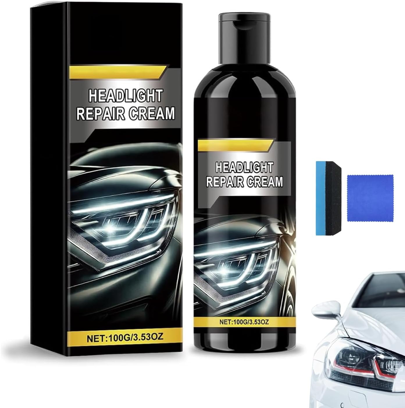Headlight Repair Cream, 2025 New Car Headlight Refurbish Agent, 100g ...