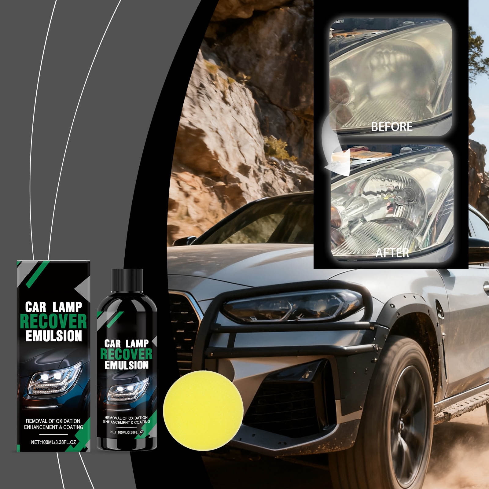 Headlight Repair and Polishing Kit with Visual Clarity Enhancer - Safe ...