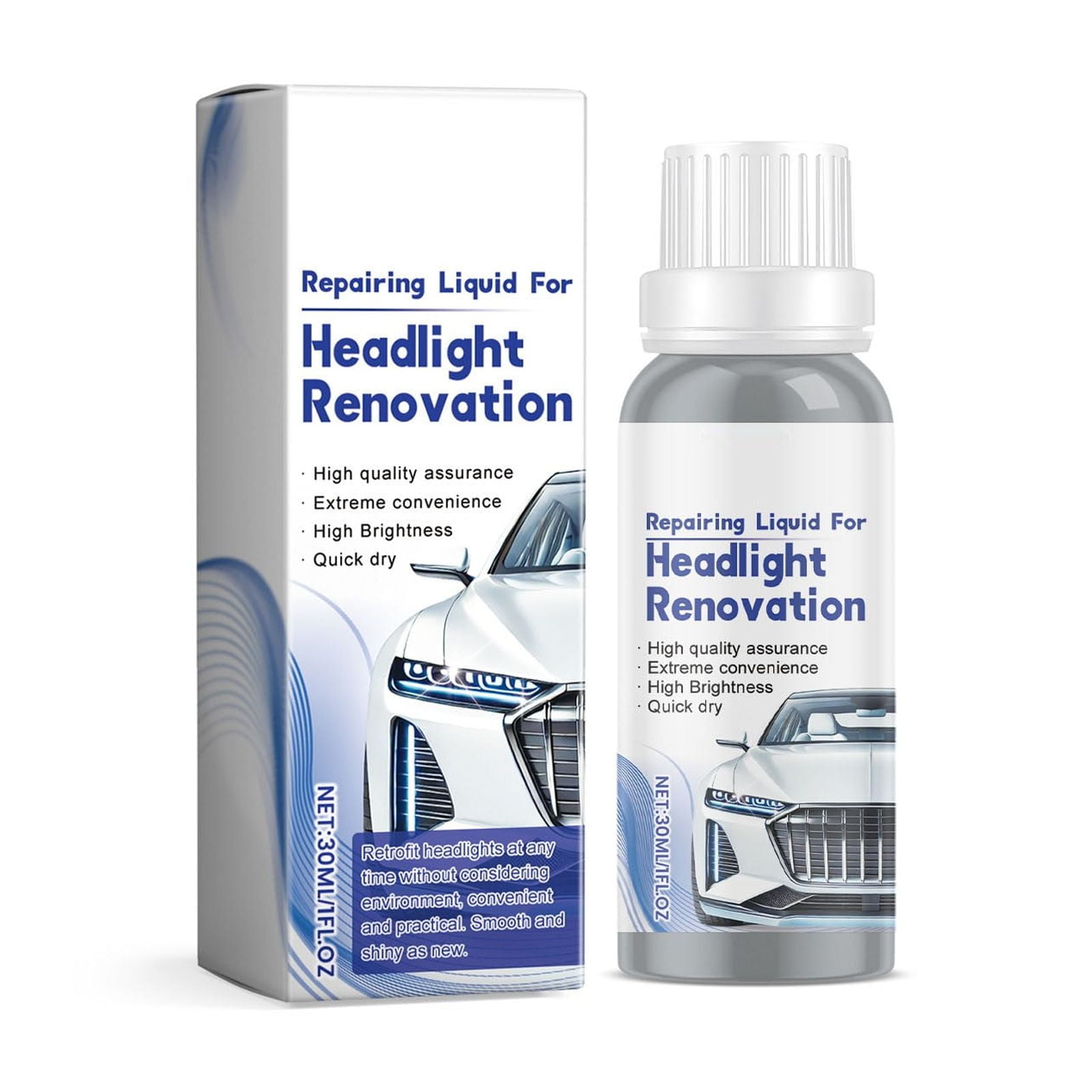 Headlight Restoration Fluid 30Ml For Cloudy Or Oxidized Lenses Easy ...