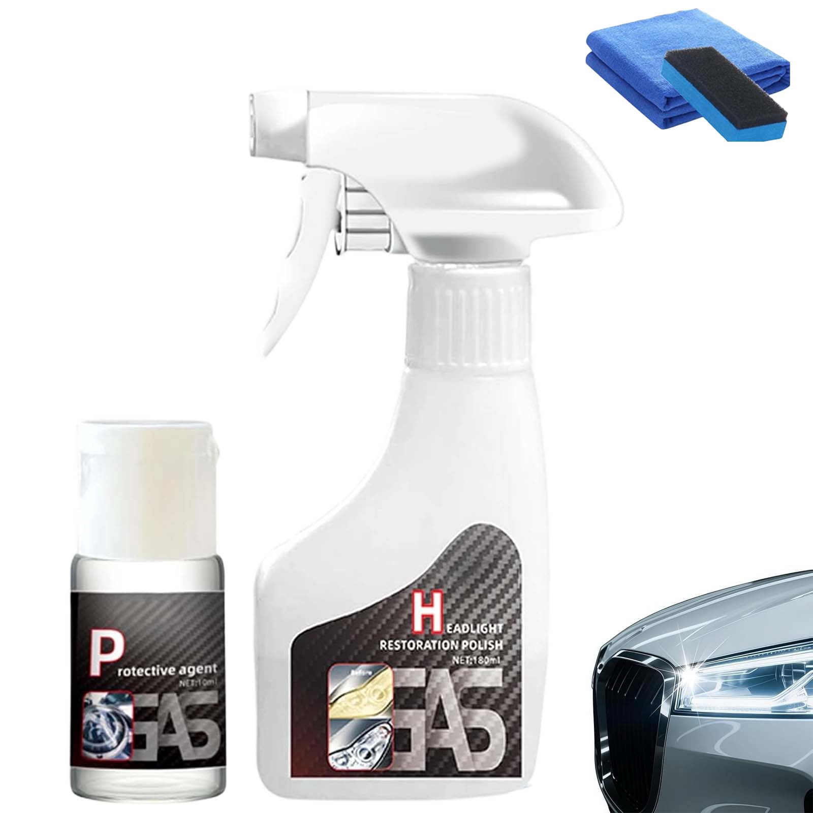 Headlight Restoration Kit, 2026 Upgraded Spray-On Cleaner, Removes ...