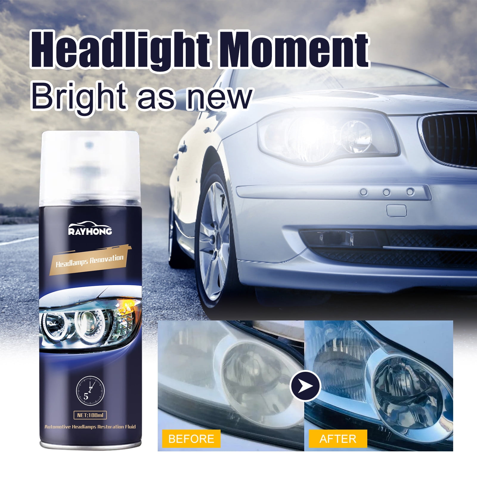 Headlight Restoration Polish Kit | 100ml Headlight Repair Liquid for ...