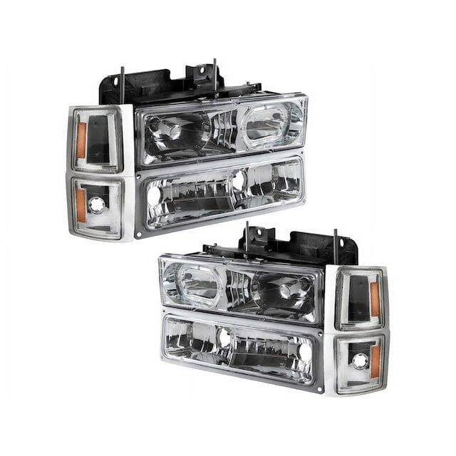 Headlight Set 8 Piece - Compatible with 1995 - 2000 Chevy Tahoe 5.7L V8 ...
