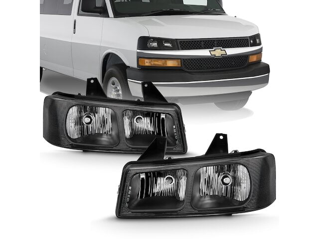 Headlight Set - Compatible with 2003 - 2017 Chevy Express 3500 2004 ...