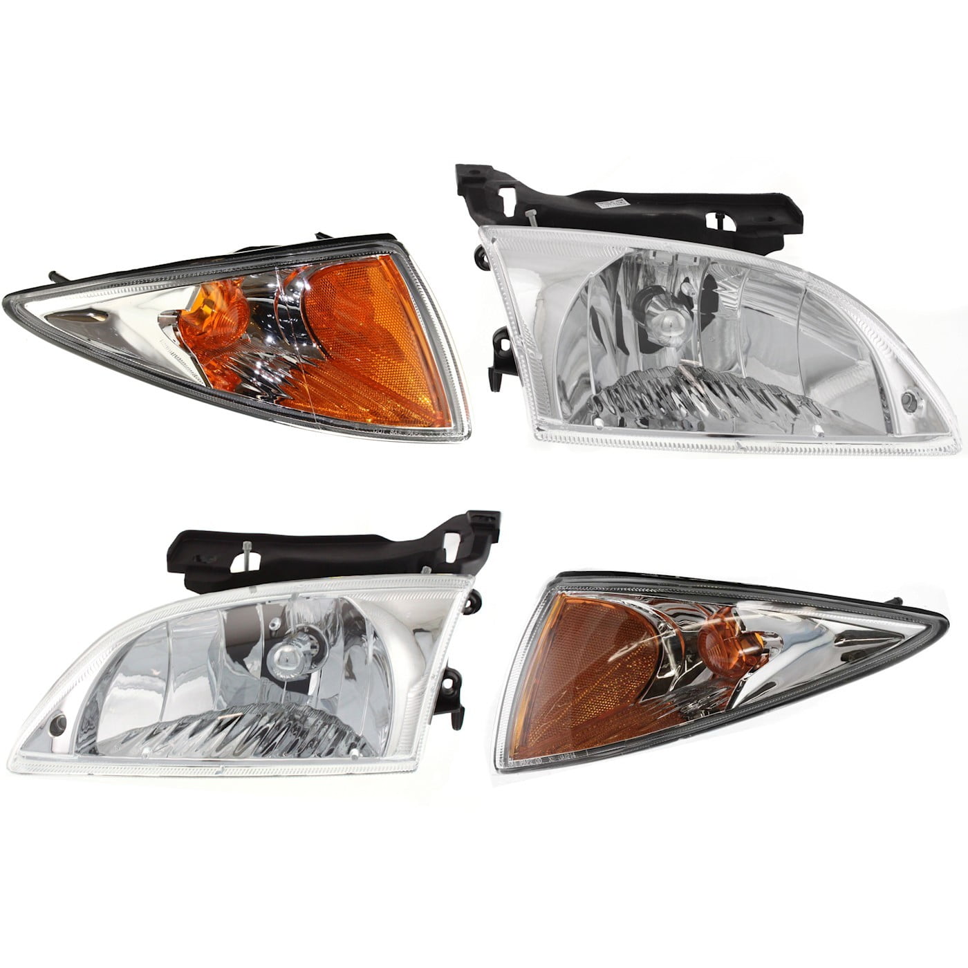 Headlight Set For 2000-2002 Chevrolet Cavalier with Corner Lights Left ...