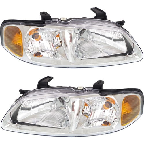 Headlight Set For 2000-2003 Nissan Sentra With Bulbs Driver and ...