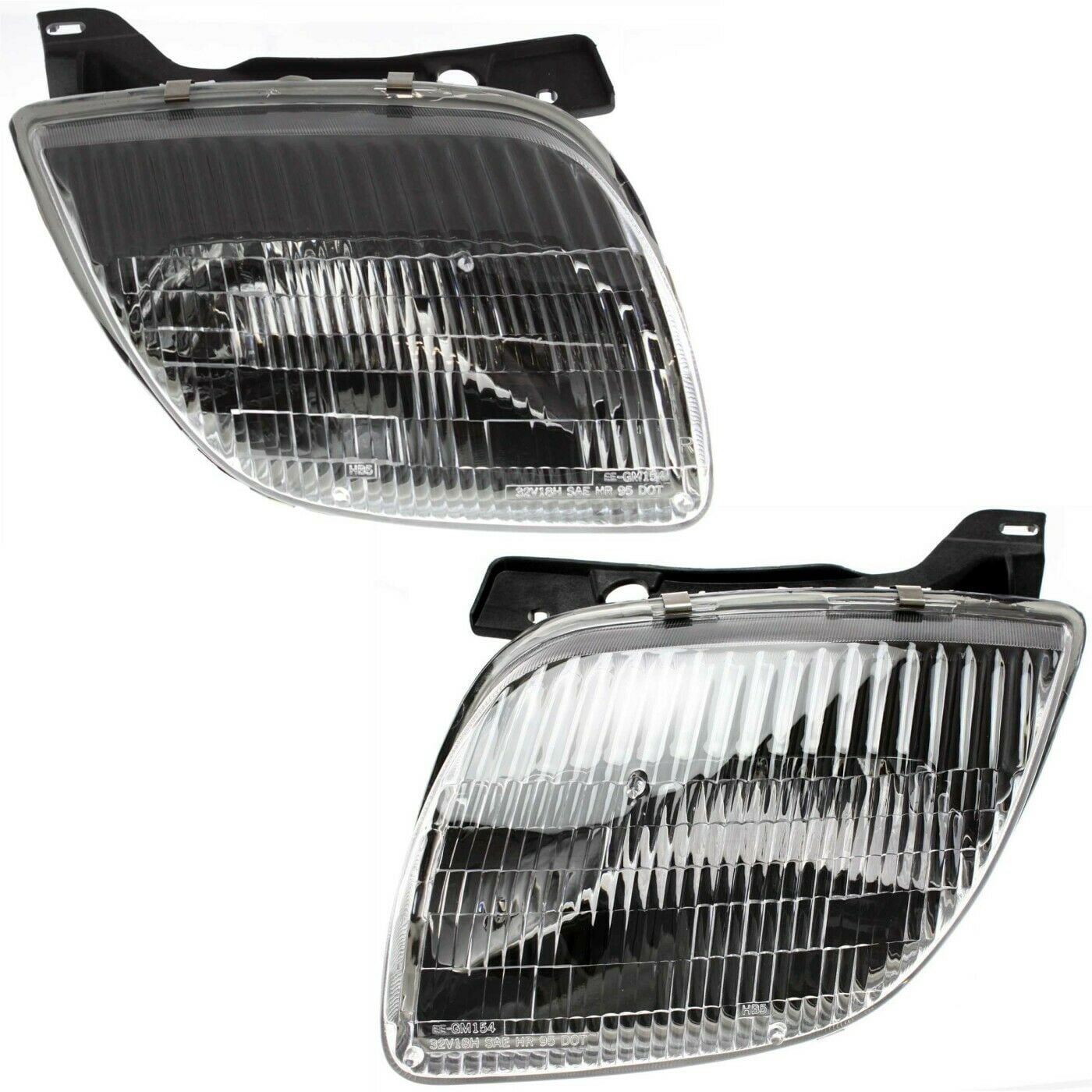 Headlight Set with Bulbs - Clear Lens Assembly - Left and Right Pair ...