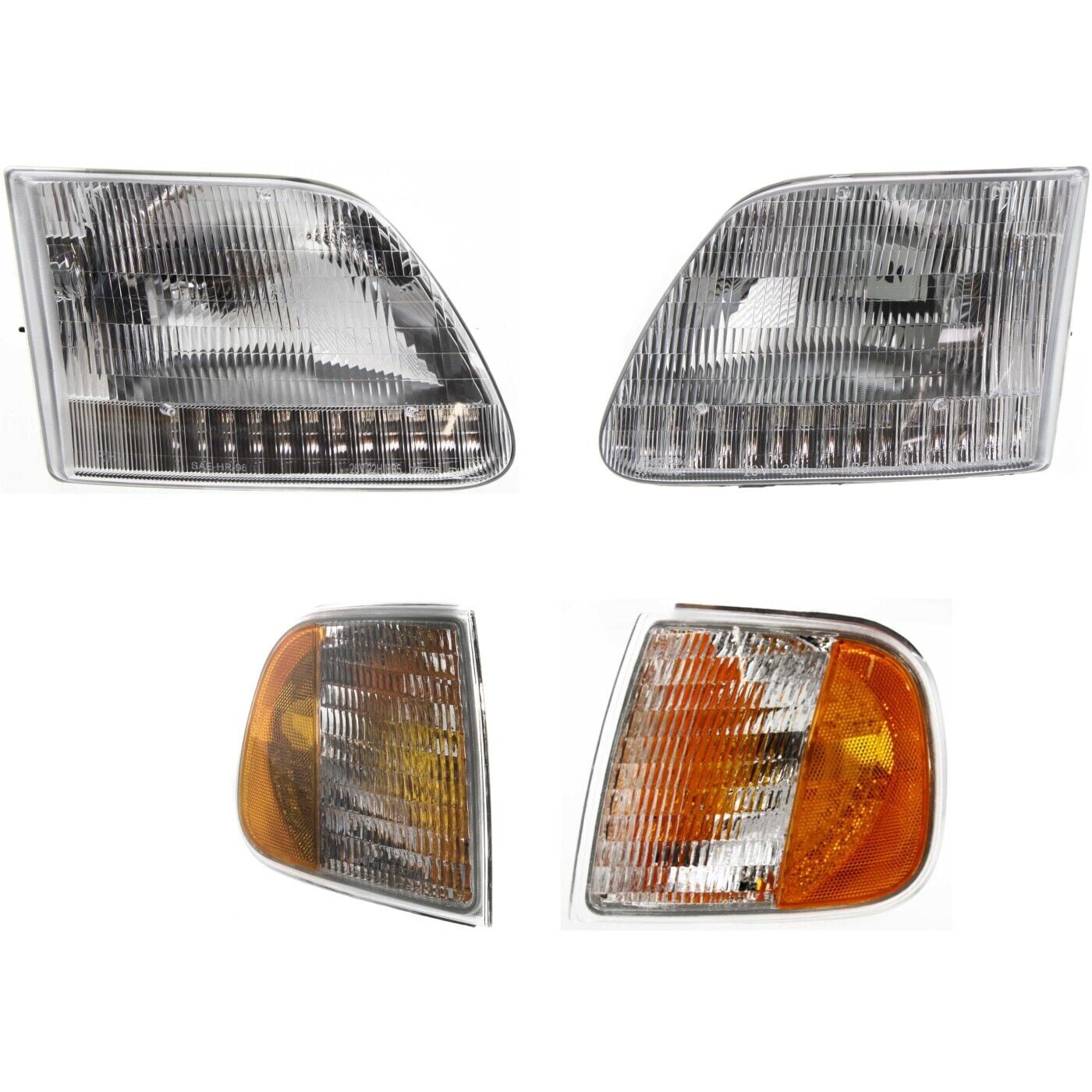 Headlights 4Pc Set w/ Corner Light Set Fits Ford F150 Expedition ...