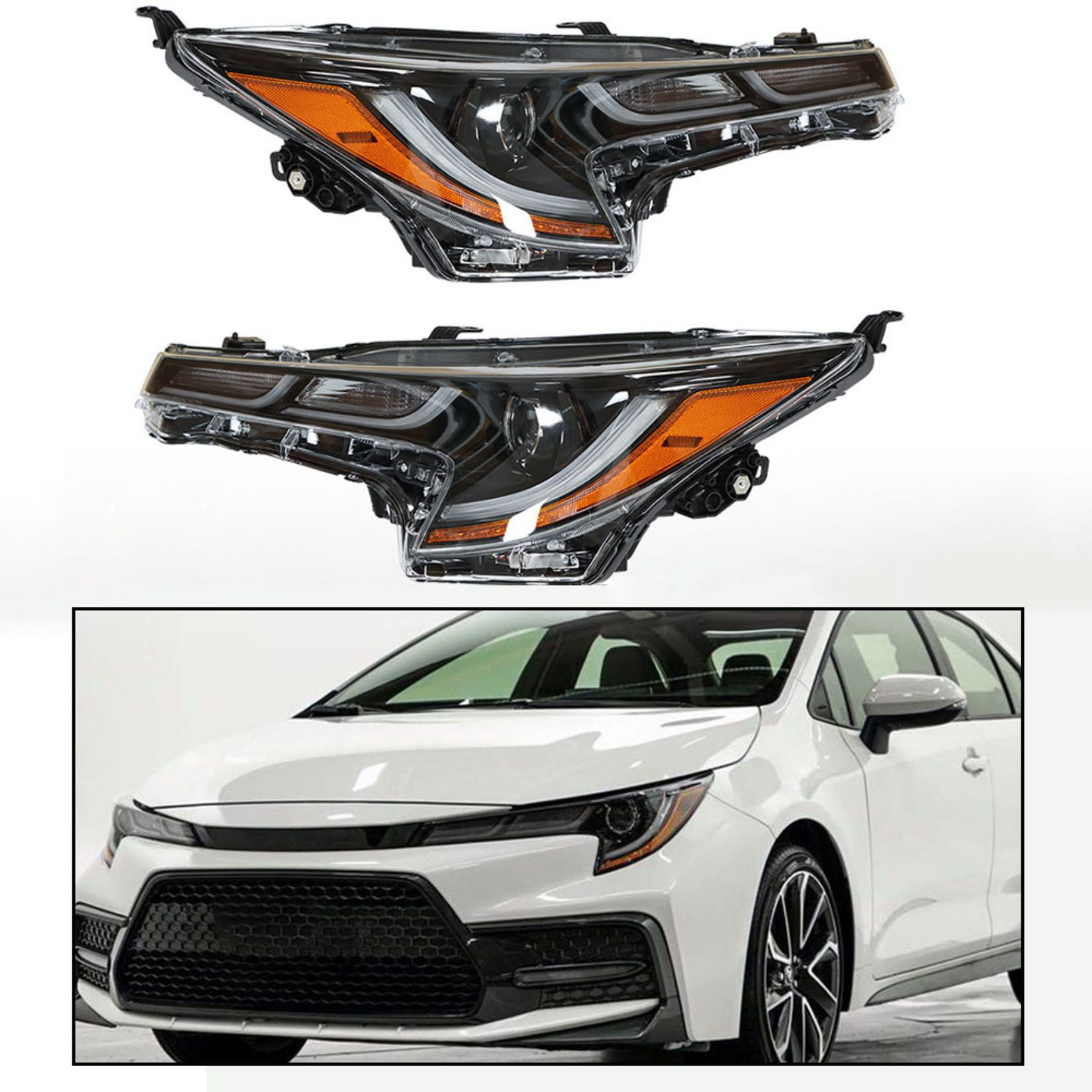 Headlights Assembly Fit for Toyota Corolla SE XSE XLE 2020 2021, 20-21 ...