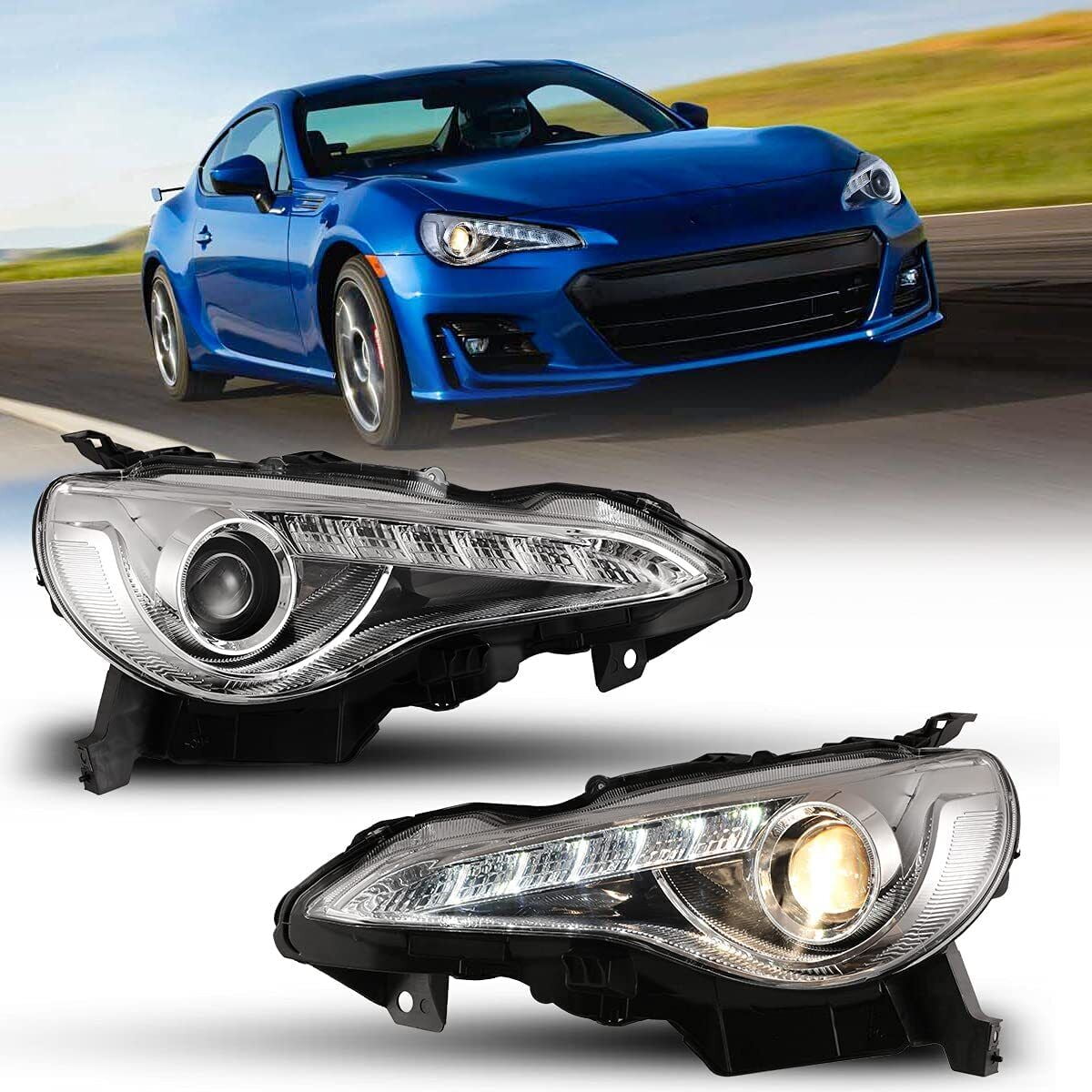Headlights Assembly for 2013-2016 Scion FR-S/Subaru BRZwith Led DRL ...