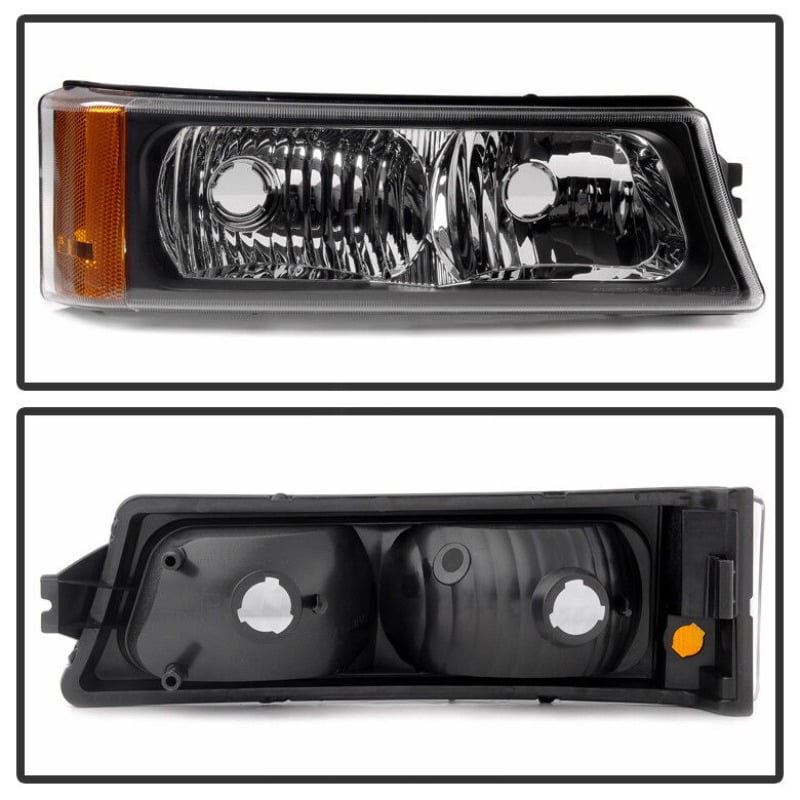 Headlights+Bumper Signal Parking Lamps Fit For Black 2003-2006 Chevy ...
