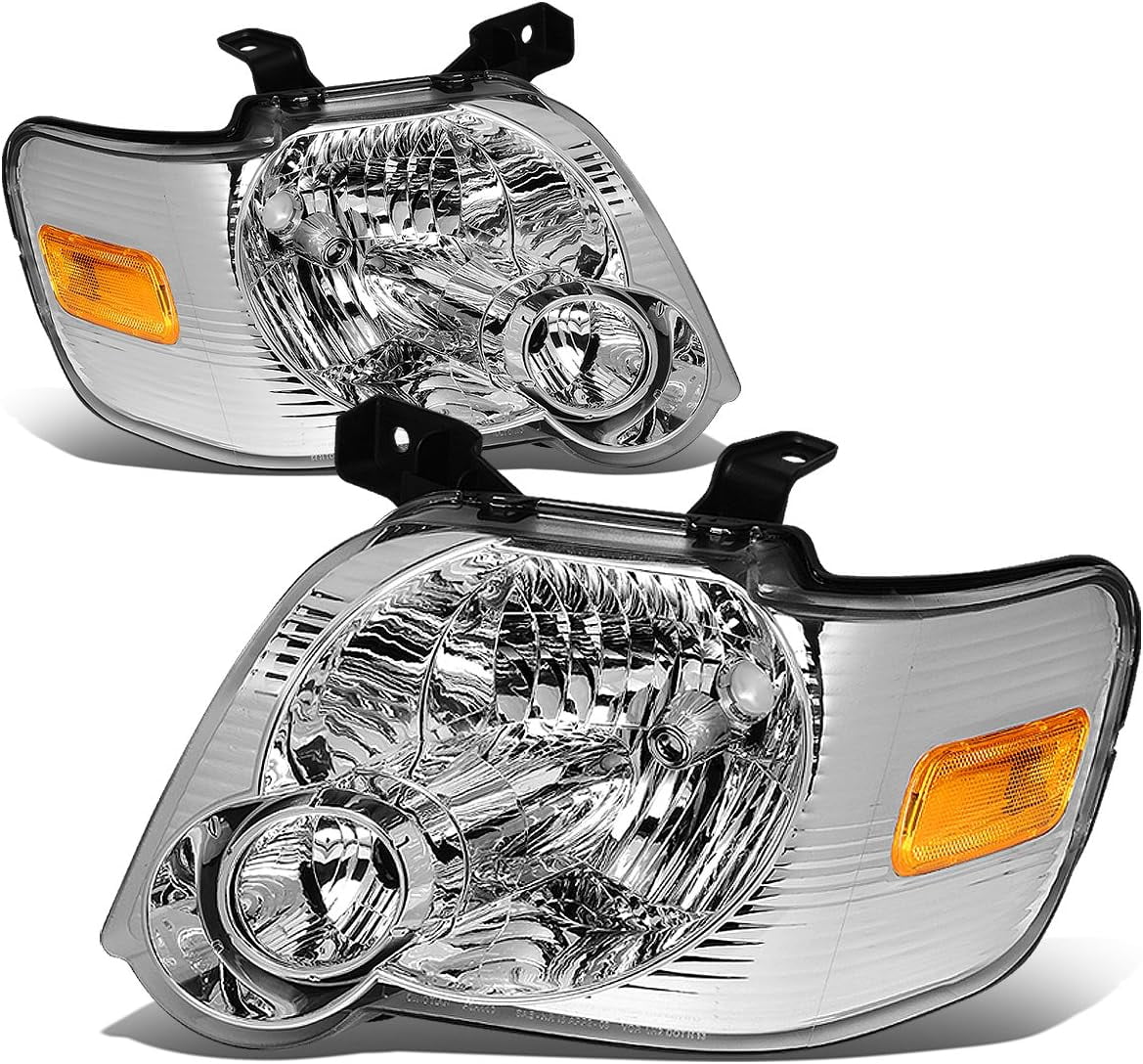 Headlights Chrome/Amber Side Turn Corner Headlamp for 06-10 Explorer ...