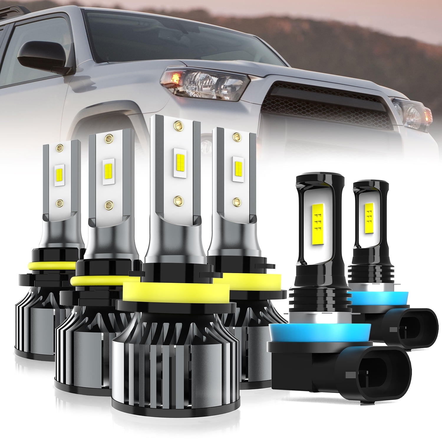 Headlights Fit For 2010-2013 Toyota 4Runner LED Headlight Bulbs,9005 ...