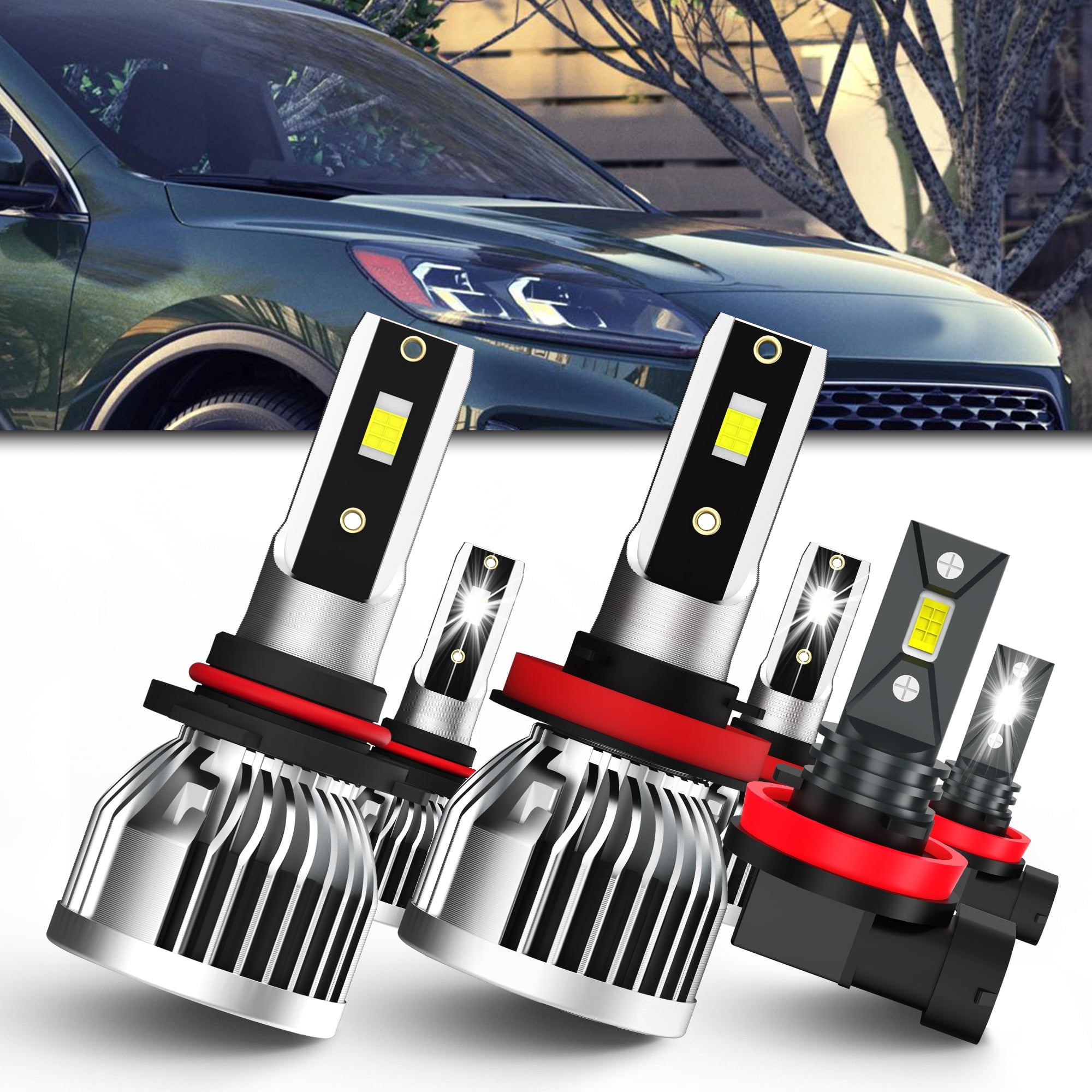 Headlights Fit For 2017-2020 Ford Escape LED Headlight Bulbs,9005/H10 ...