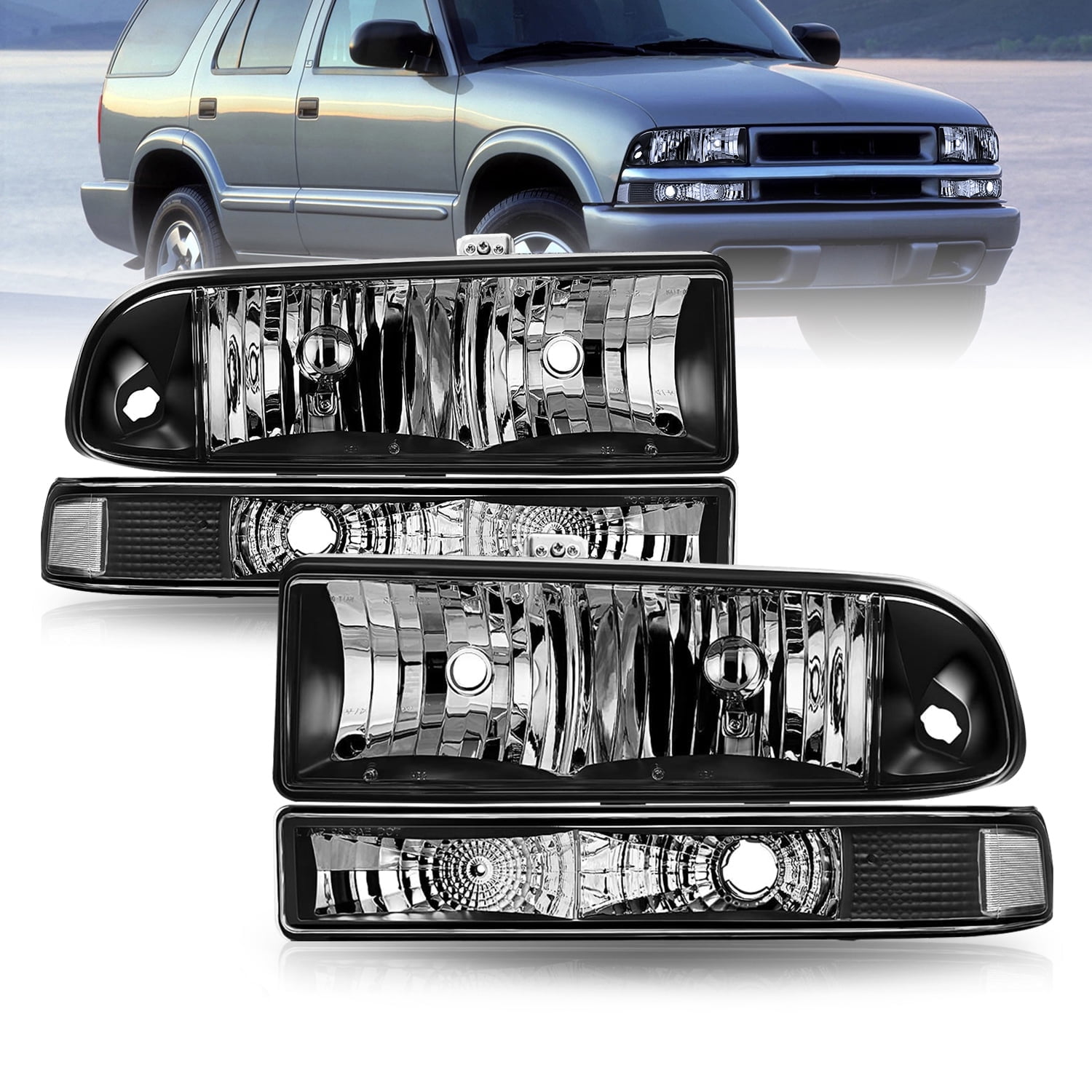 Headlights For 1998-2005 Chevy S10/Blazer Headlamps Bumper Lamps Corner ...