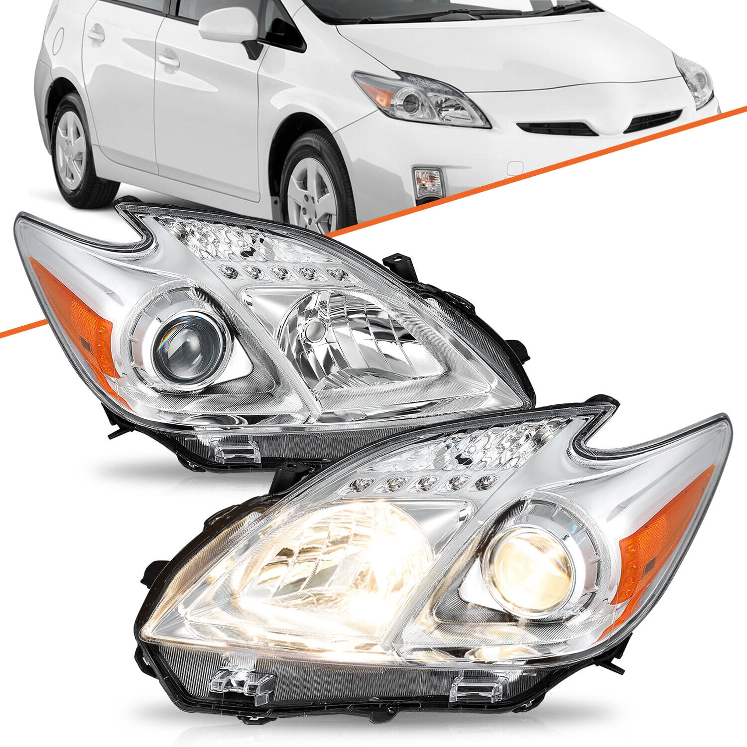 Headlights Headlamp Driver Passenger Pair For 2012 2013 2014 2015 ...