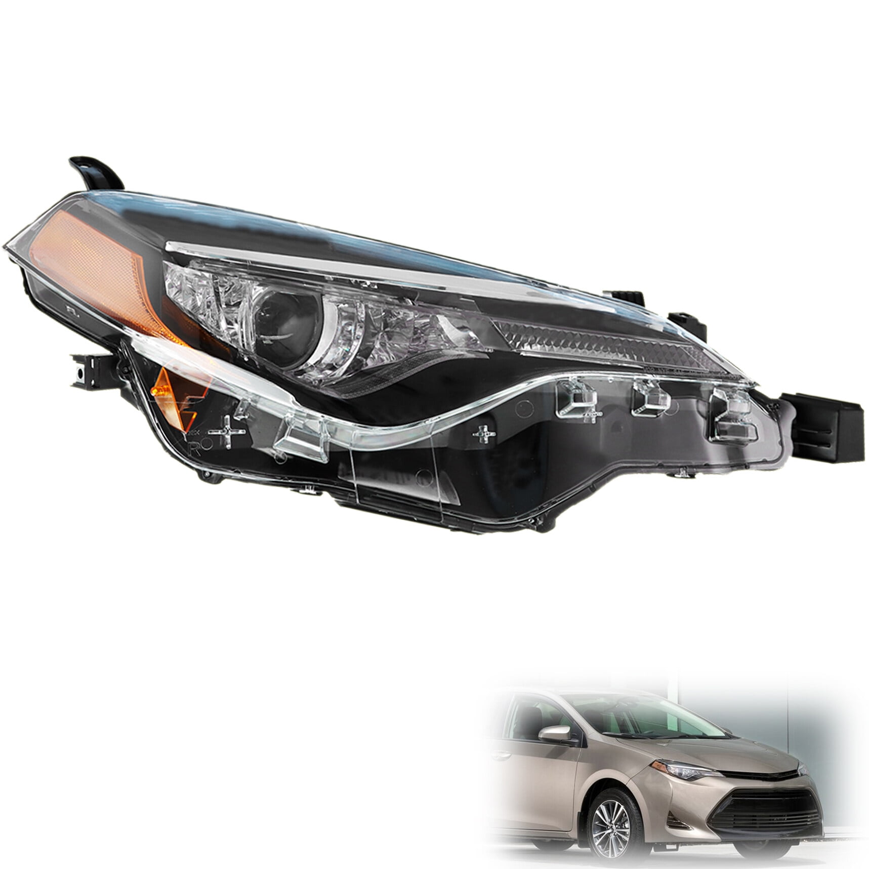 Headlights Replacement for 2017 2018 2019 Corolla L / LE / LE ECO 81110 ...