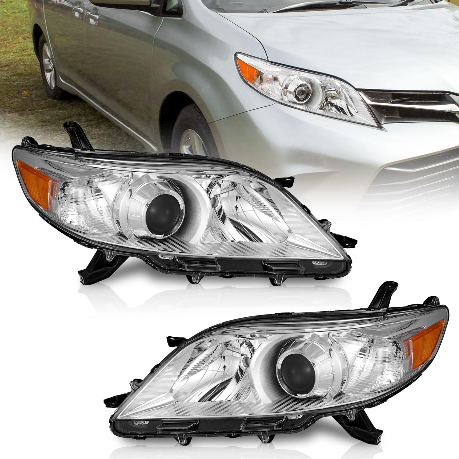 Headlights for 2011-2020 Toyota Sienna, Headlights Assembly Replacement ...
