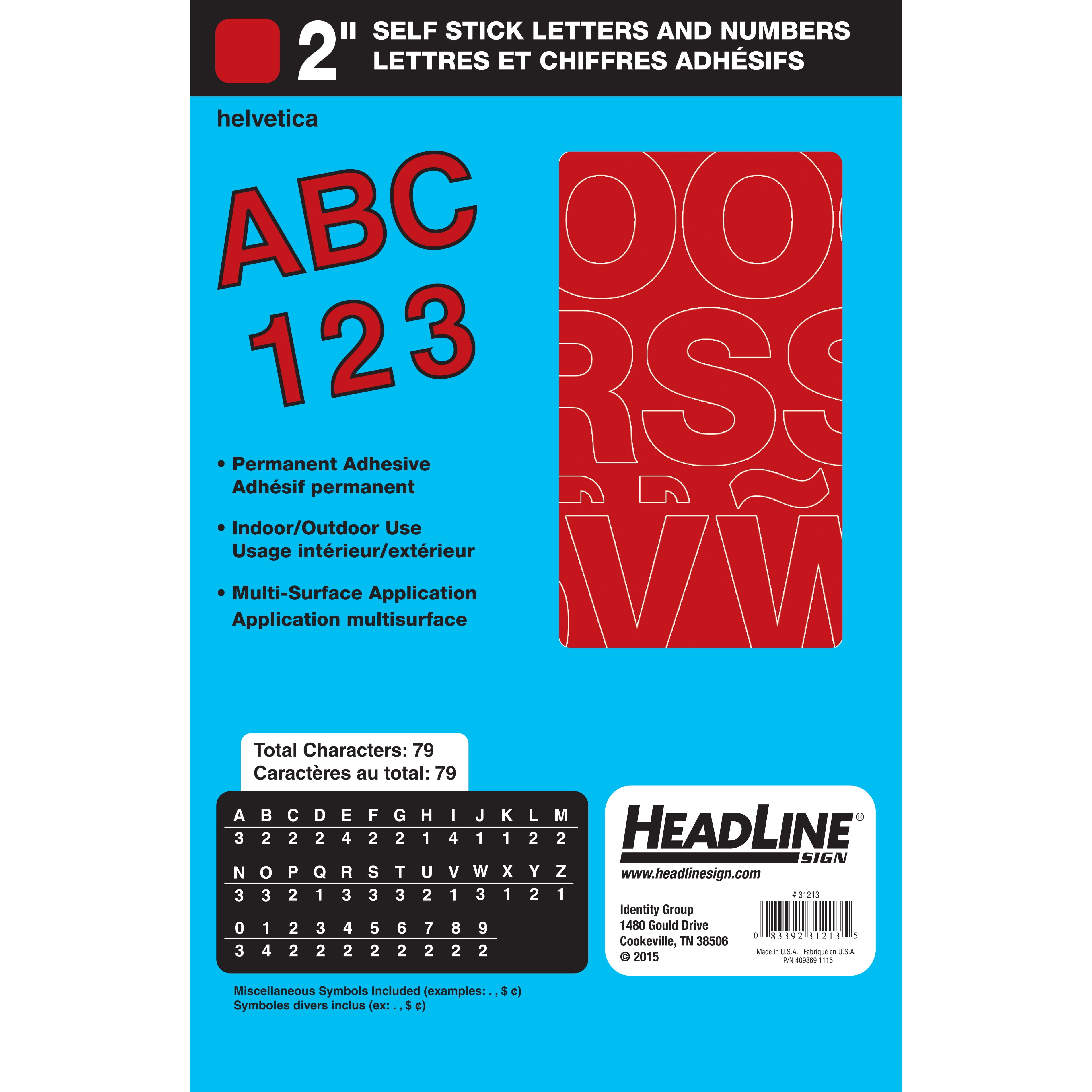 Headline/Geotype Vinyl Lettering, Helvetica, 2", Red Captial Letters ...