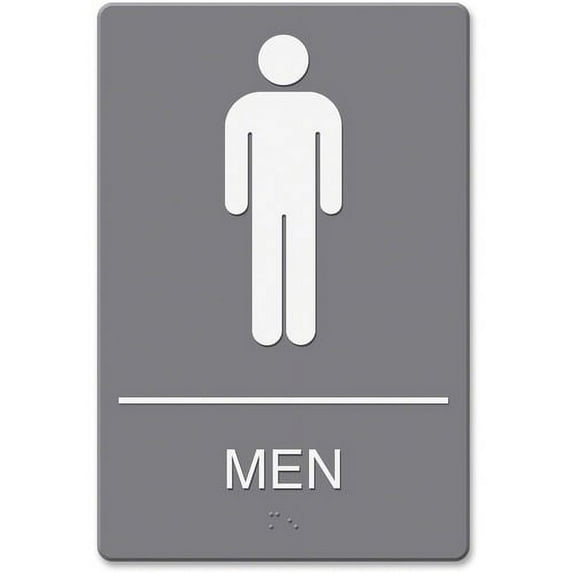 Headline Signs ADA MEN Restroom Sign - 1 Each - Men Print/Message - 6 ...