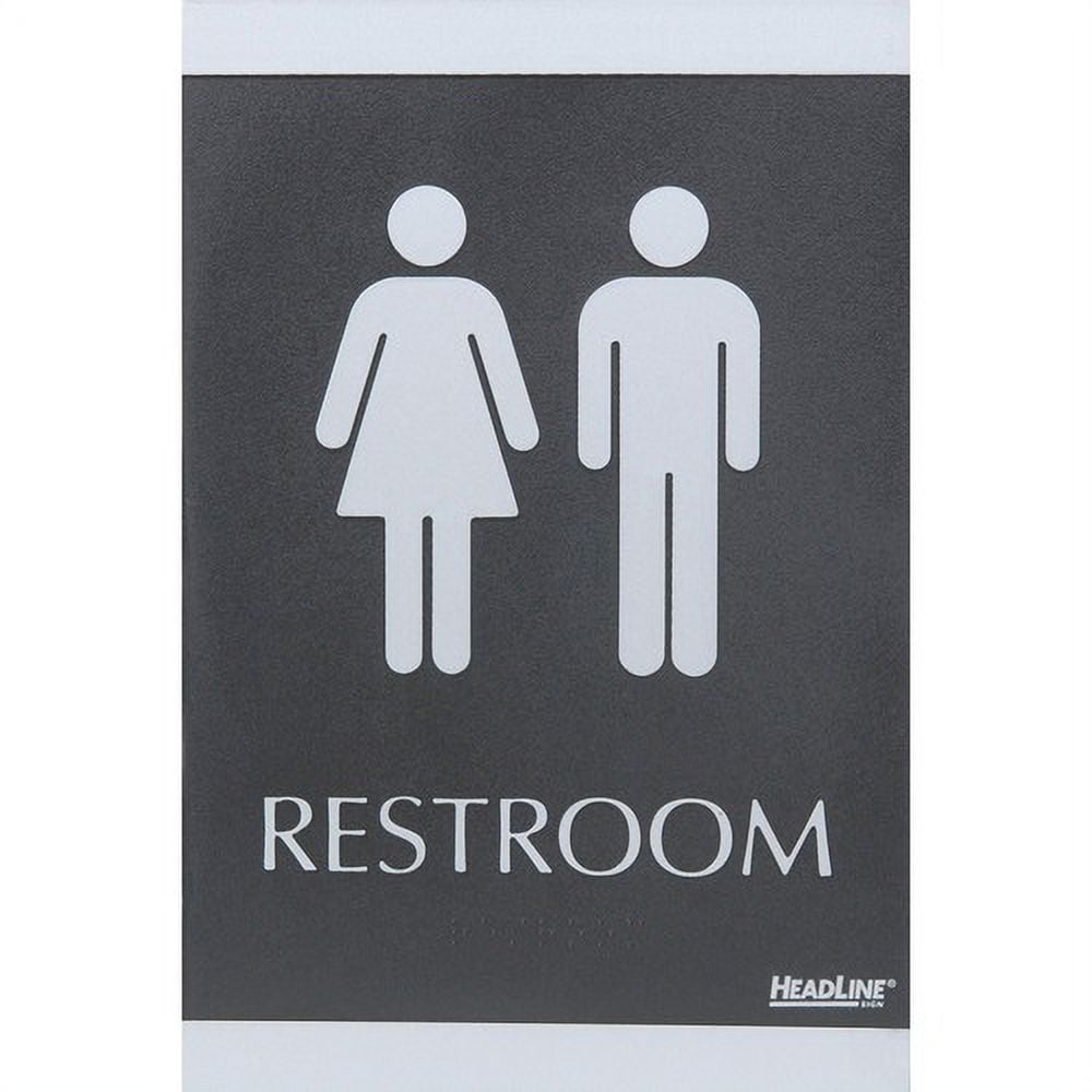 Headline Signs ADA RESTROOM Sign - 1 Each - Restroom Print/Message - 6 ...