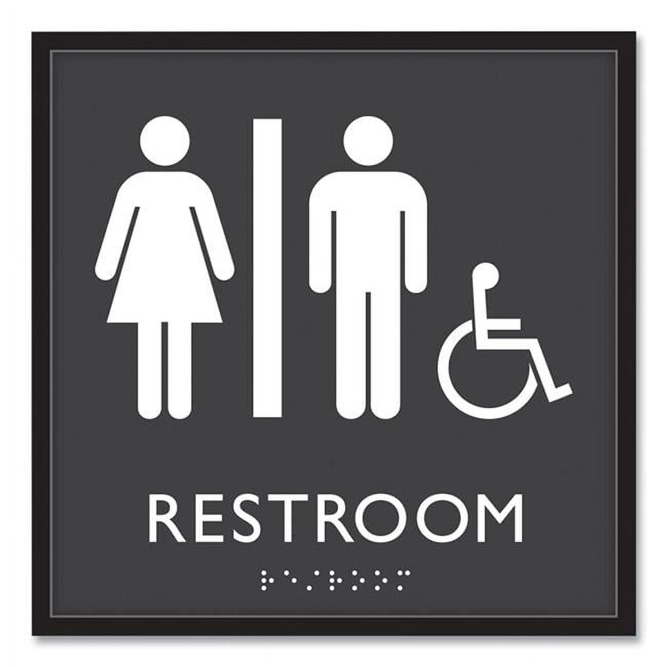 Headline USS66911 8 x 8 in. Plastic Unisex Accessible Restroom Sign ...