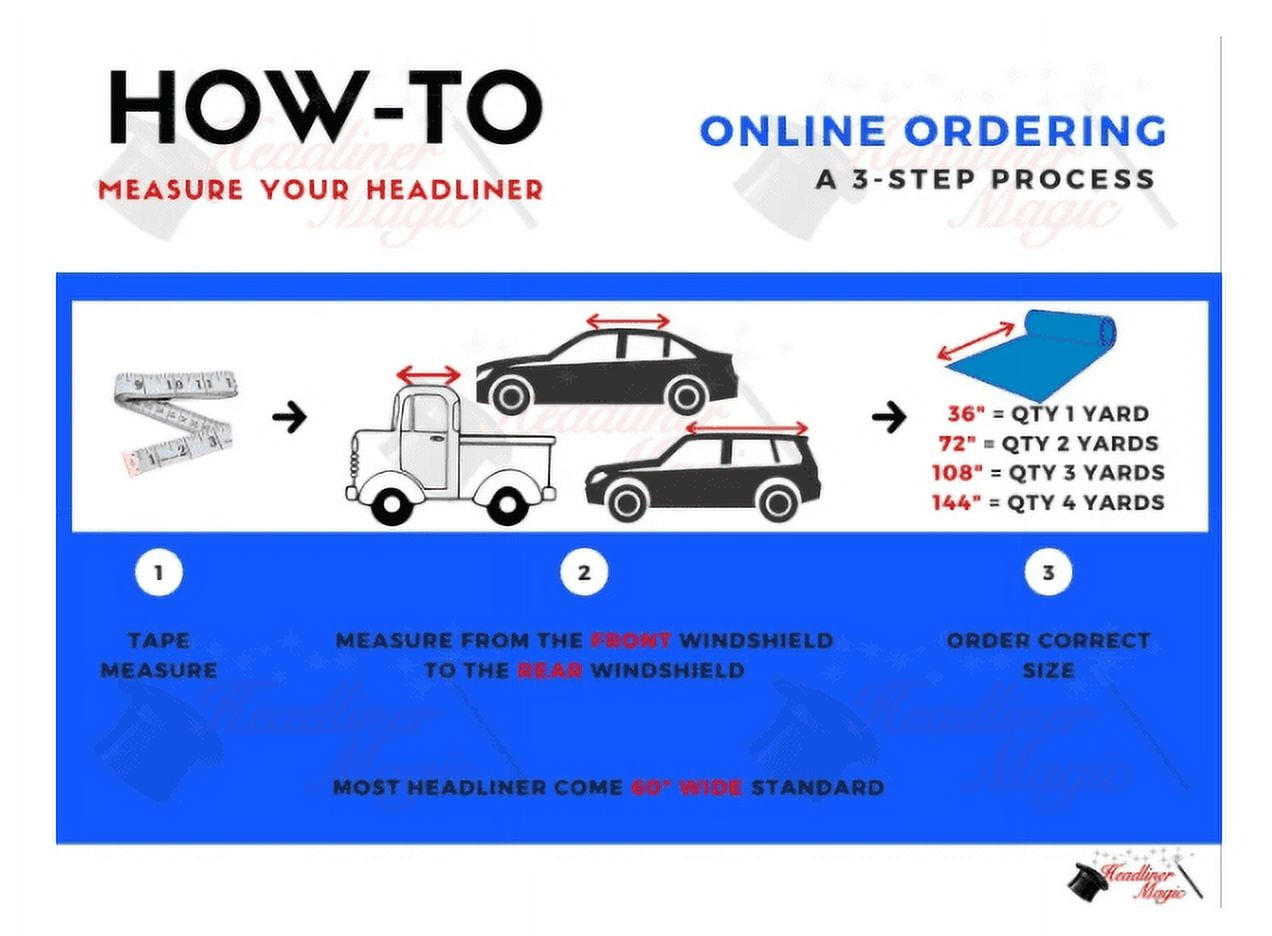 Headliner Magic Flat Knit Headliner Automotive Headliners, Fabric Black ...