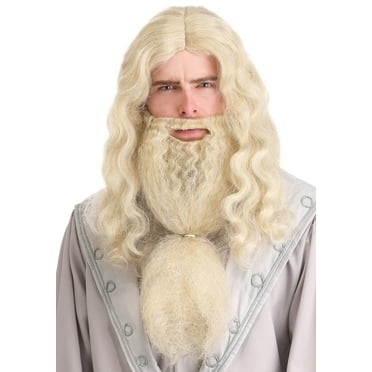 Brown Wizard Beard And Wig - Halloween Funny Father Time Costume ...