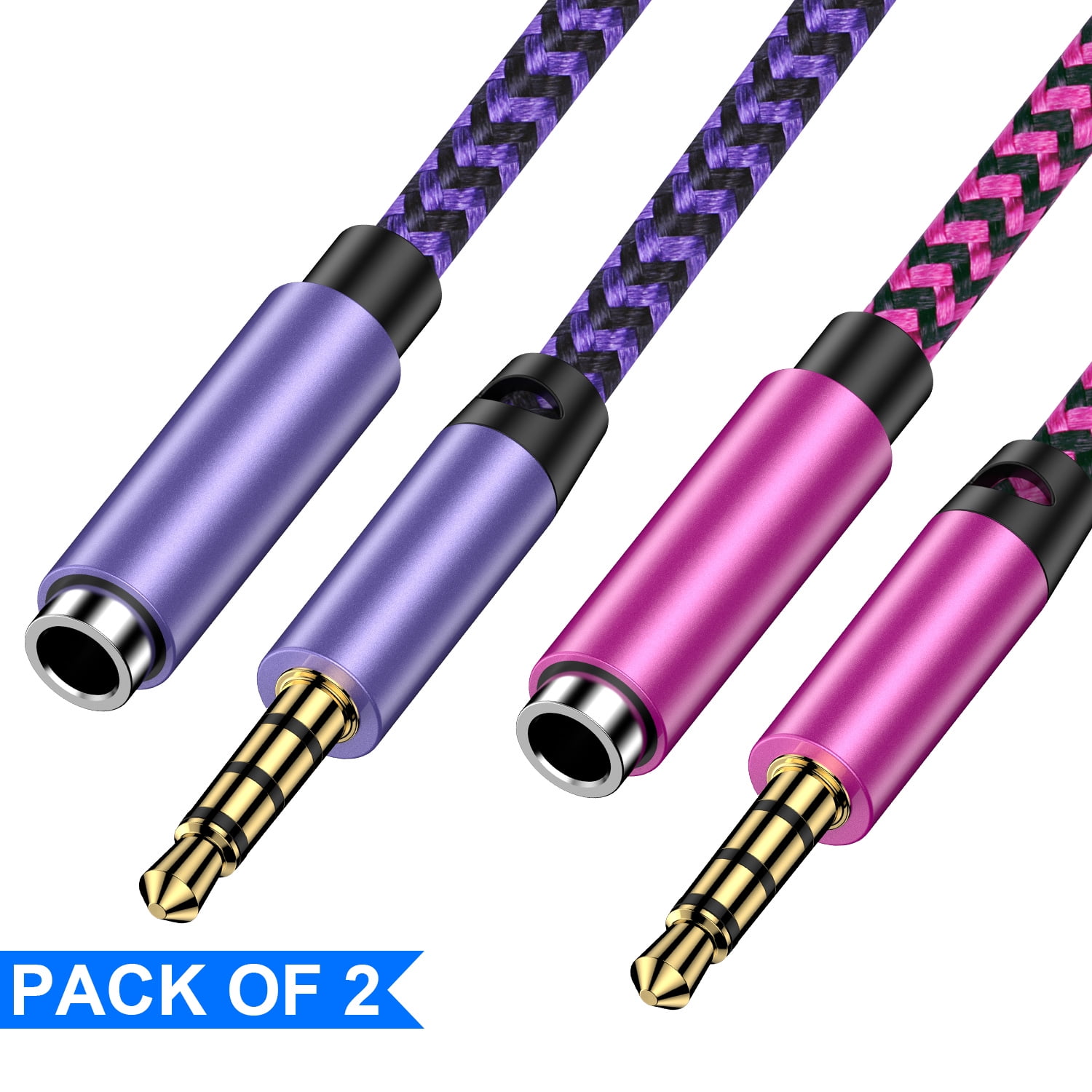 Headphone Adapter Headset Spliter,AILKIN 2PACK 3.5mm Male to Female ...