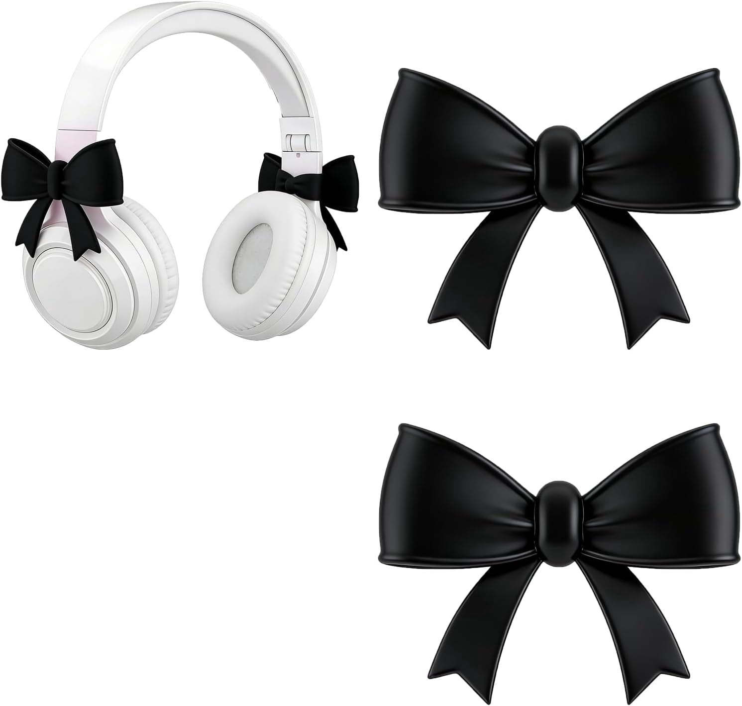 Headphone Accessories,2 Pack 3D Bows Decor for Headphones, Cute ...