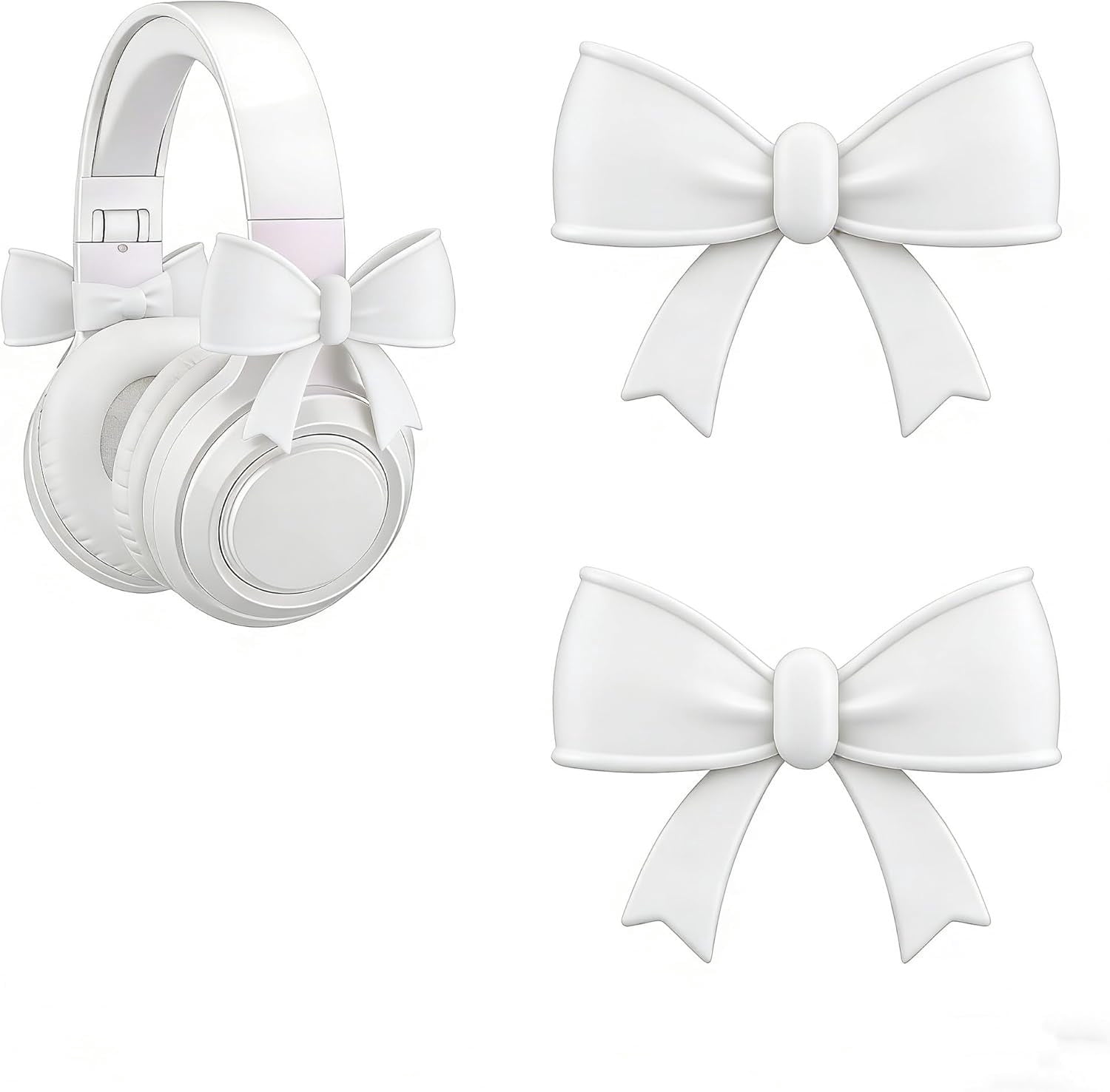 Headphone Accessories,2 Pack 3D Bows Decor for Headphones, Cute ...