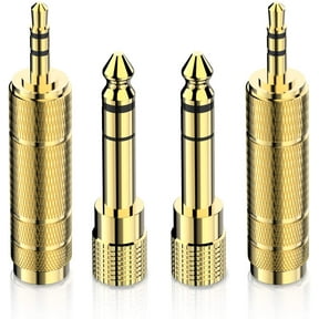 Gold Plated 6.35mm Male to 3.5mm Female Stereo Audio Adapter Jack Plug ...