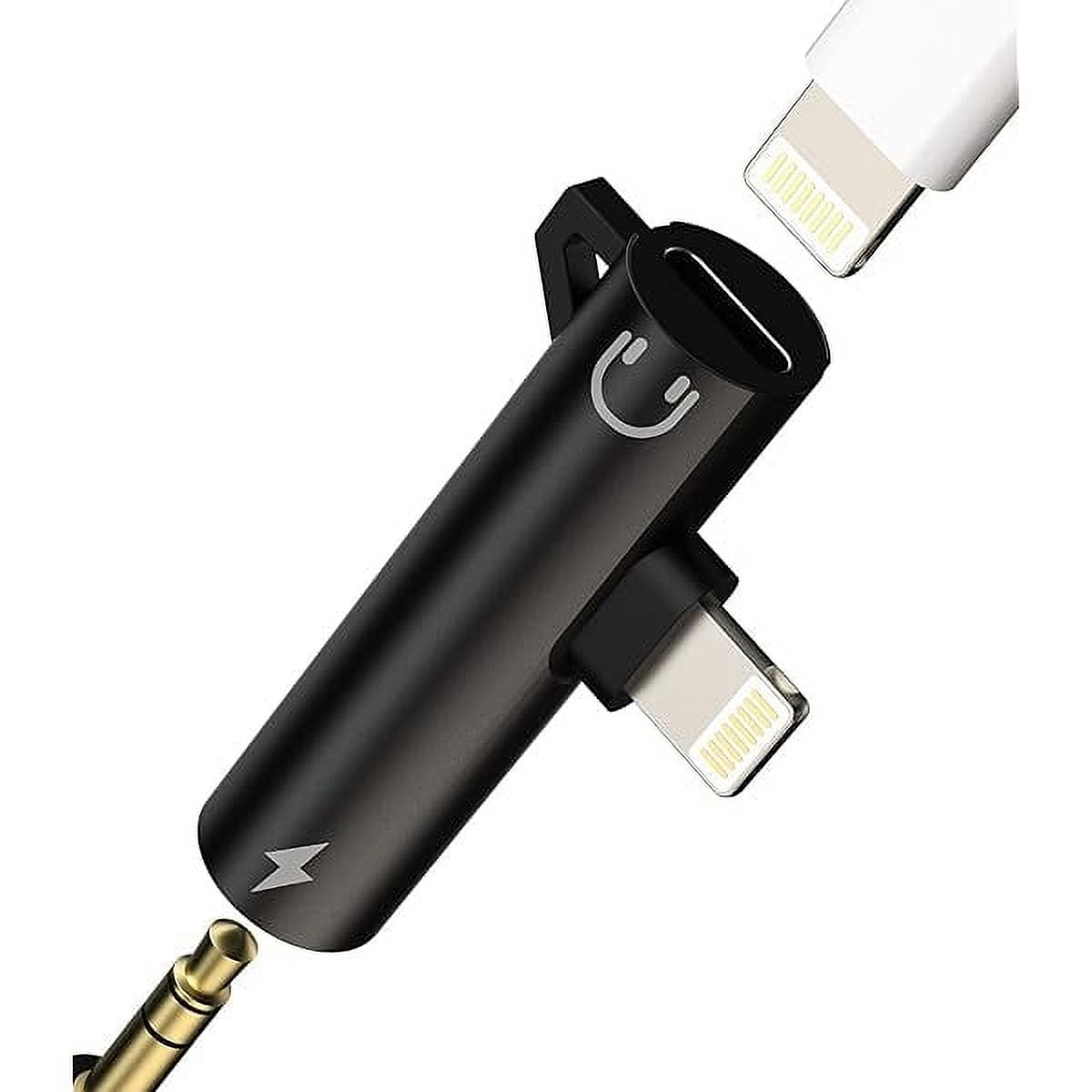 Headphone Adapter Lighting to 3.5mm AUX Audio Jack and Charger Dongle ...